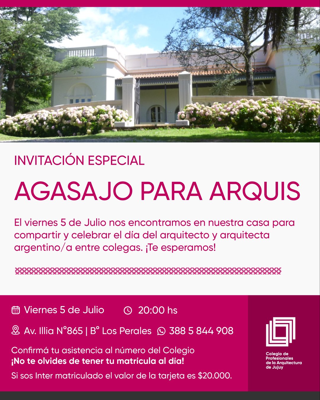 Agasajo para Arquis - Colegio de Profesionales de la Arquitectura de Jujuy